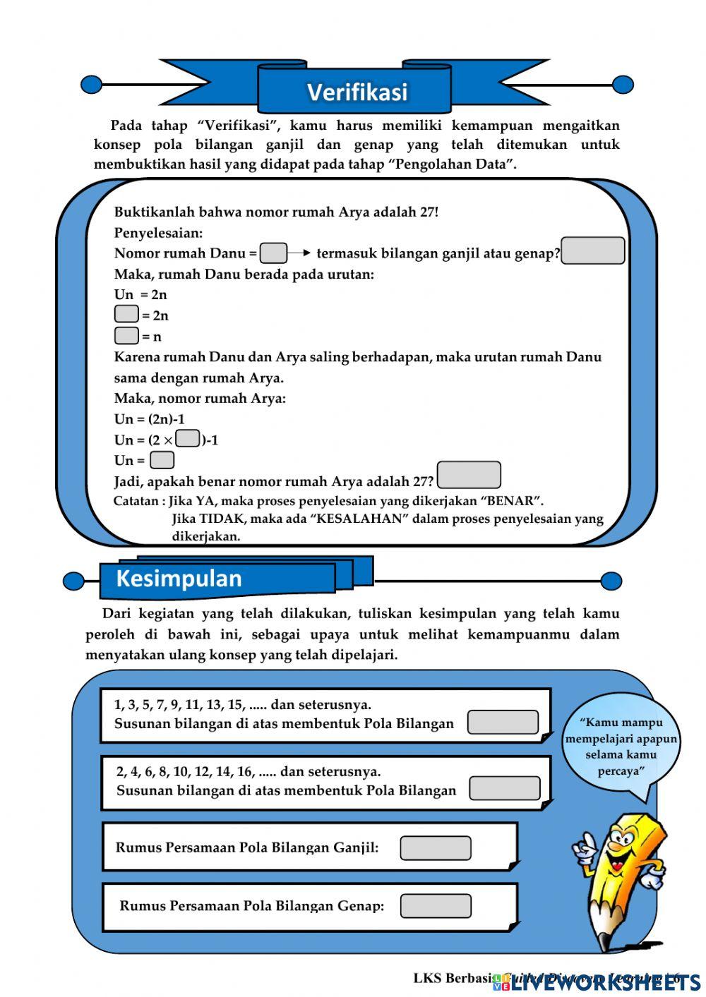 Pola Bilangan G… | Free Interactive Worksheets | 2246184
