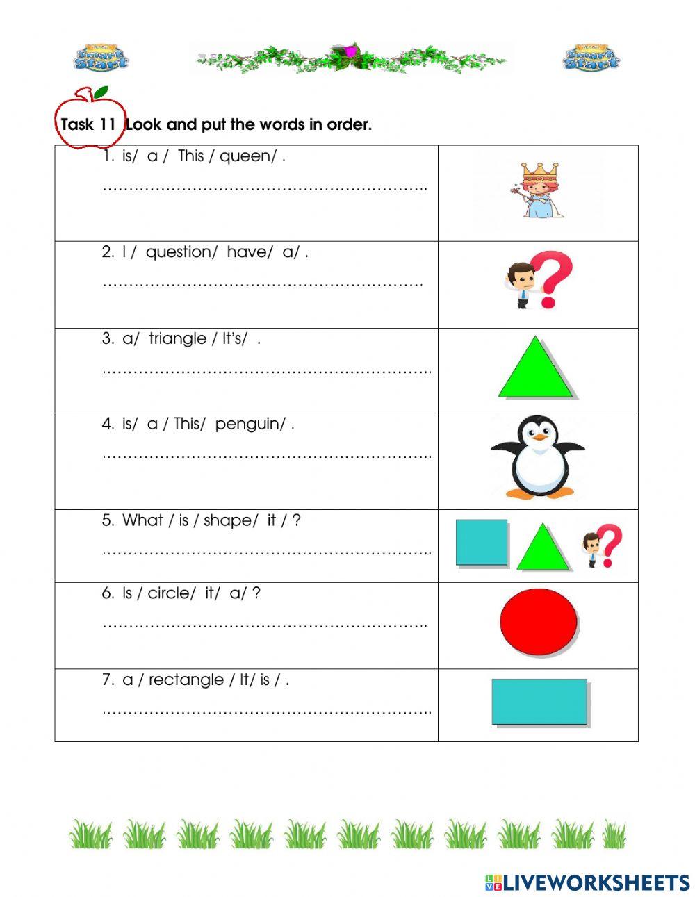 Smart start 2 u… | Free Interactive Worksheets | 2246200