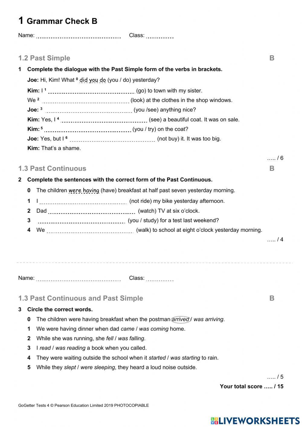 go getter 4 online exercise for | Live Worksheets
