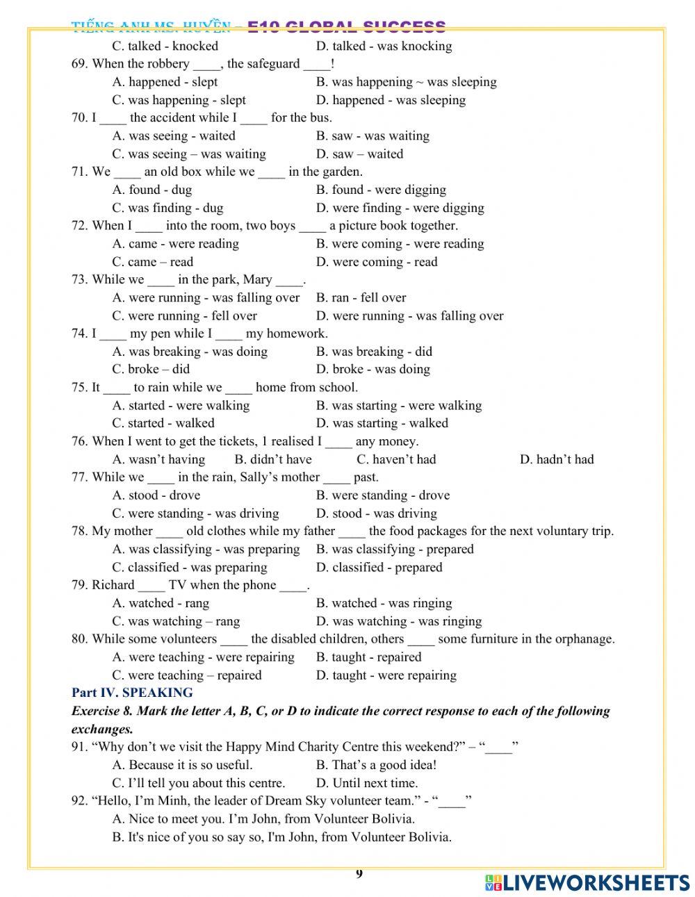 E10. global suc… | Free Interactive Worksheets | 2246561