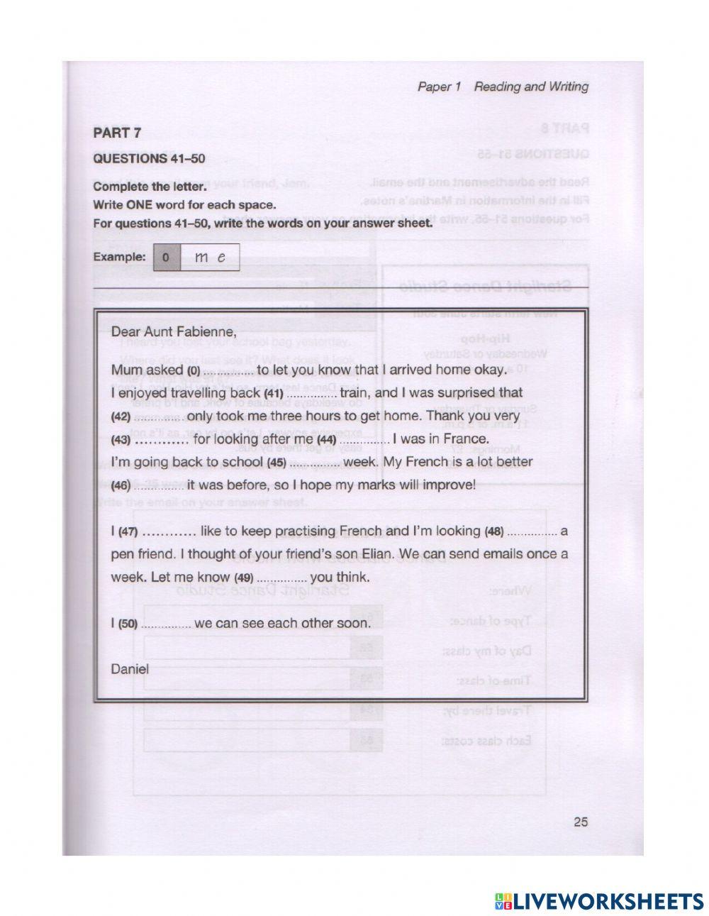 Gap filling exercises-Diem Huynh online exercise for | Live Worksheets