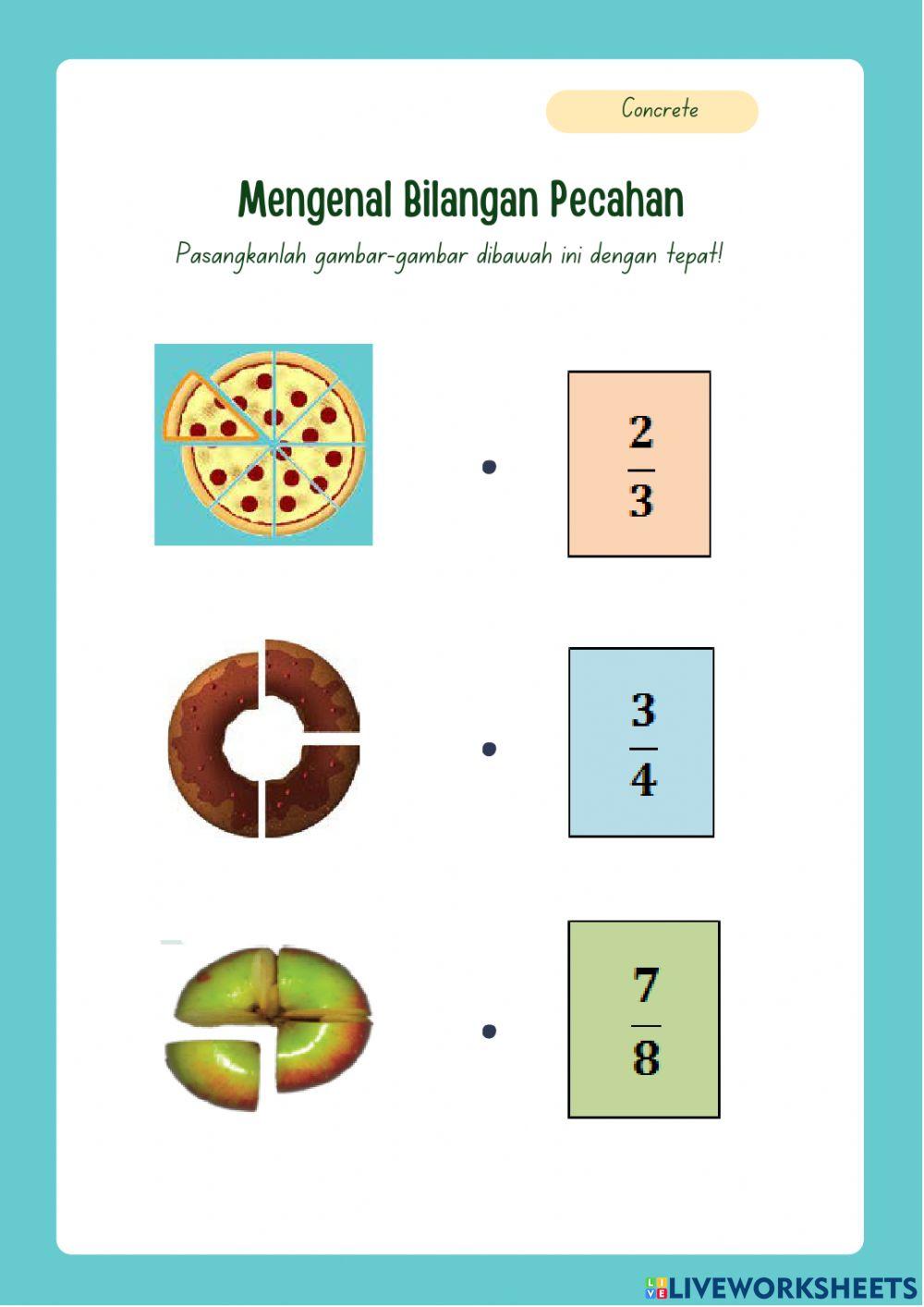 Pecahan online exercise for Grade 4 | Live Worksheets