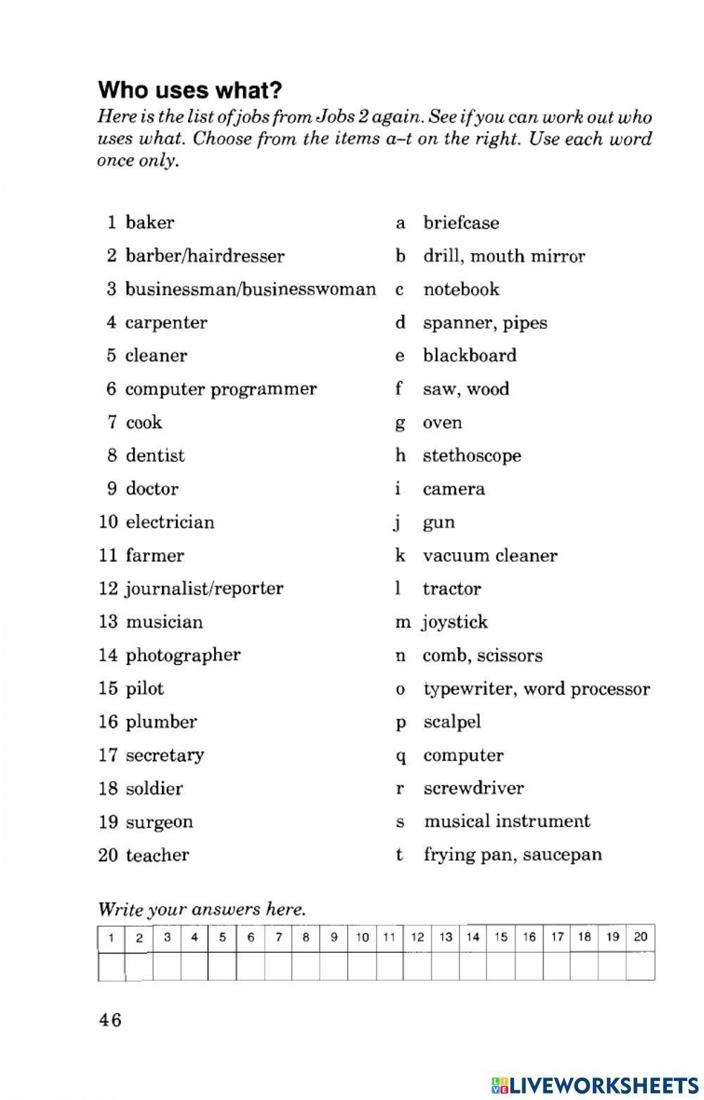 2247201 | Jobs | Imtheteacher | LiveWorksheets