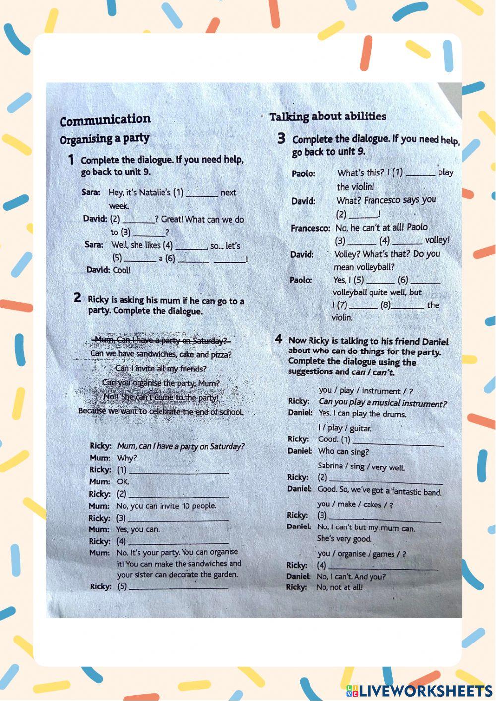 worksheet unit9 online exercise for | Live Worksheets