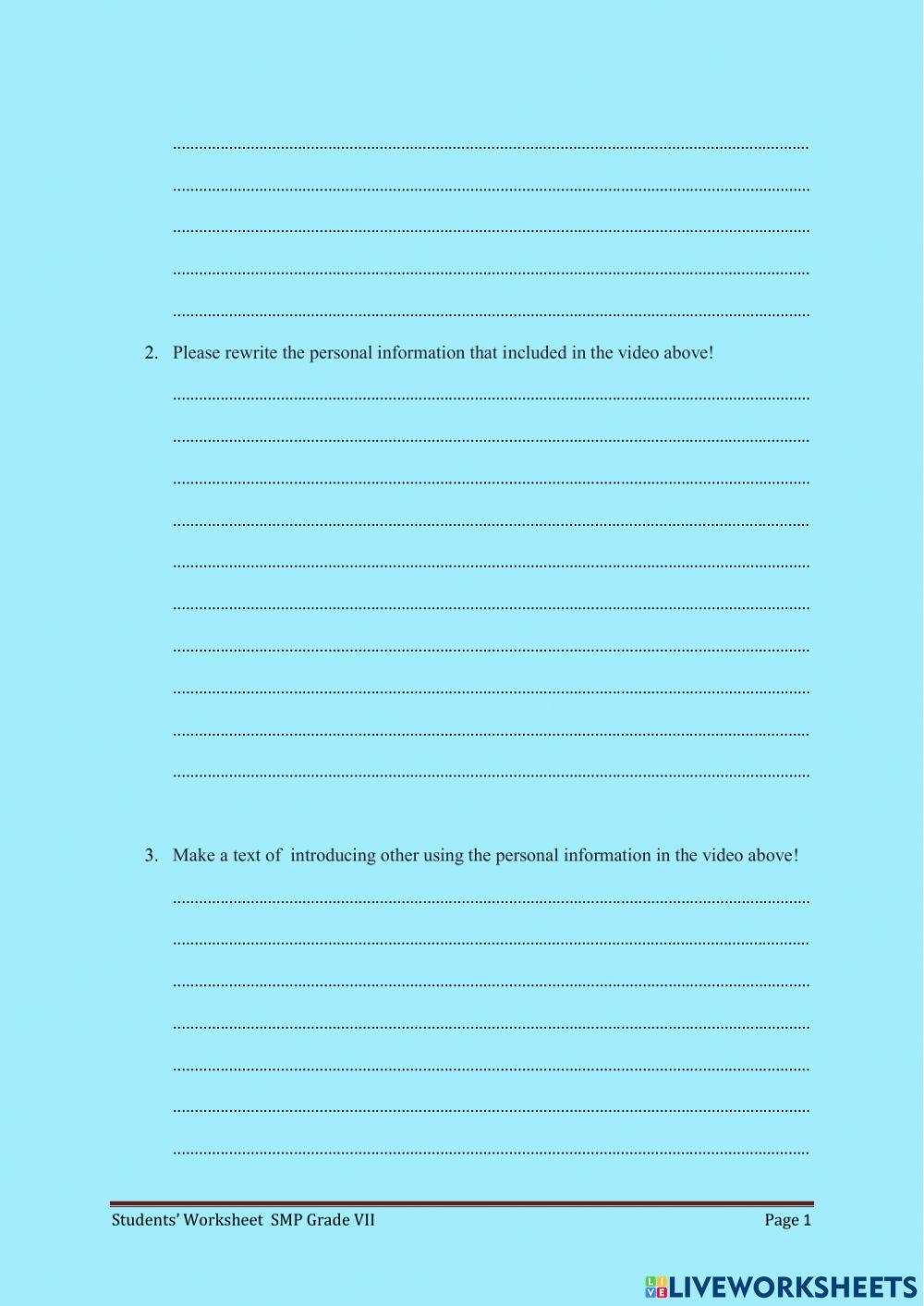 Introducing Self and Others interactive worksheet | Live Worksheets