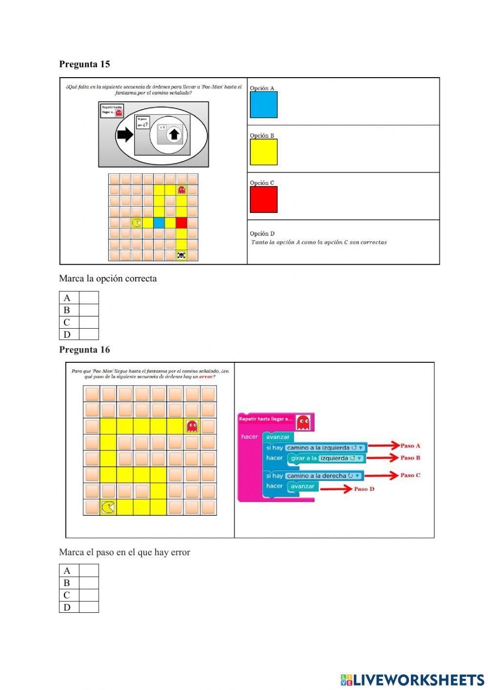 Test Computacional parte 2 online exercise for | Live Worksheets