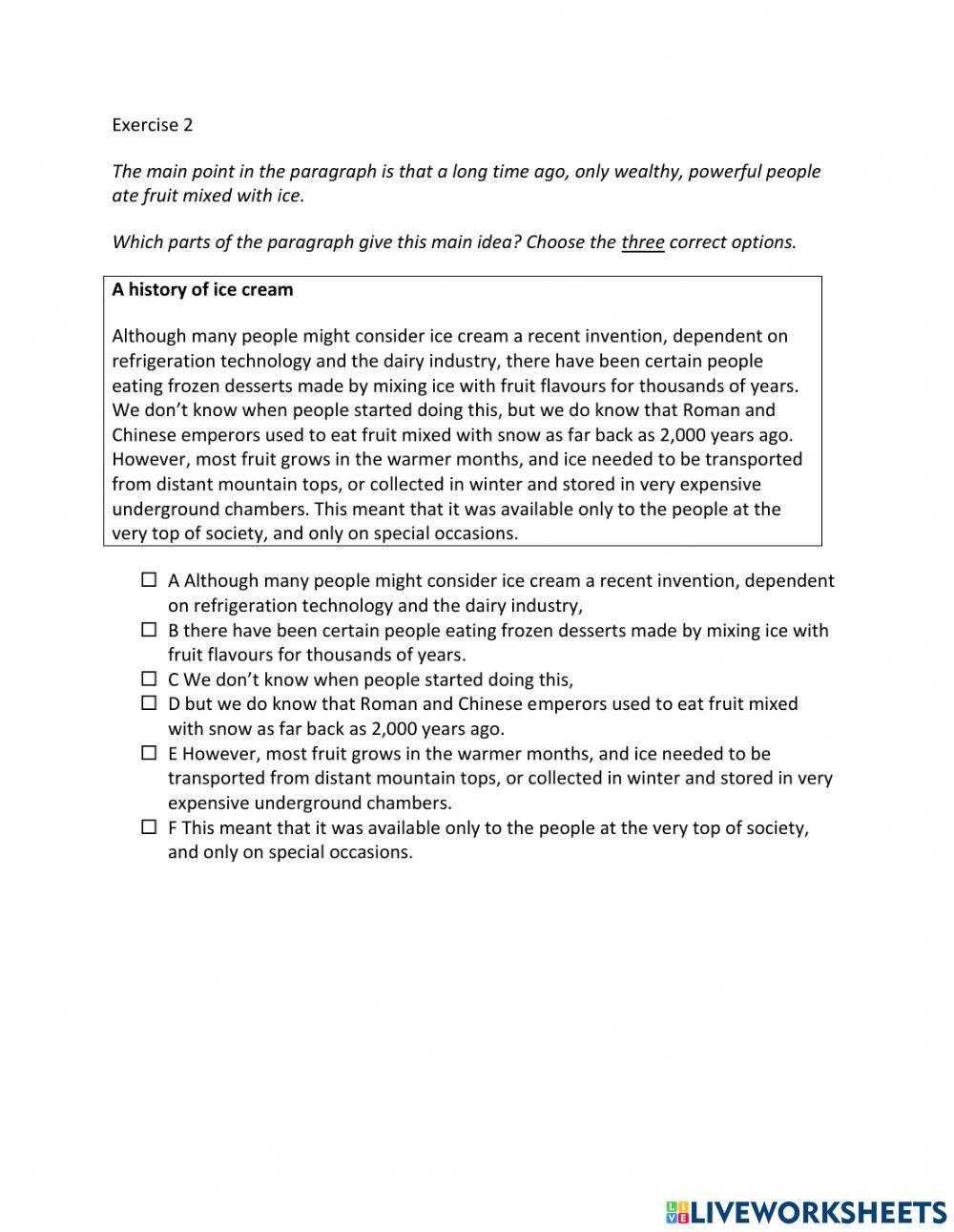 IE2, Unit 2, Reading, Exercise 2 worksheet | Live Worksheets