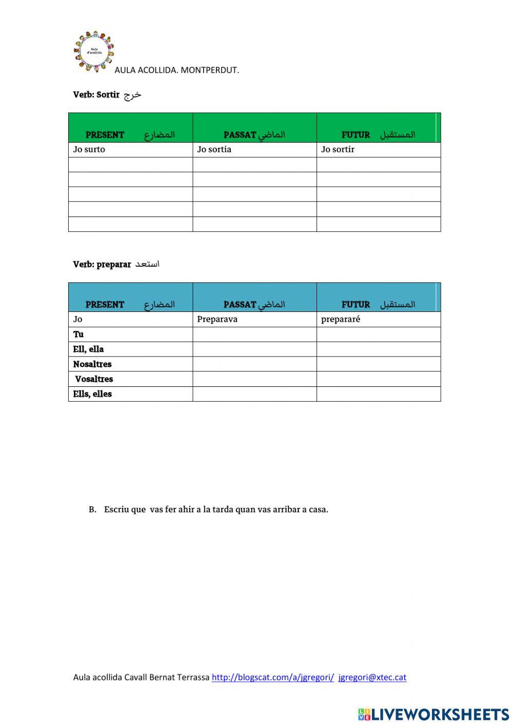 ACCIONS QUOTIDIANES final انشطة يومية worksheet | Live Worksheets