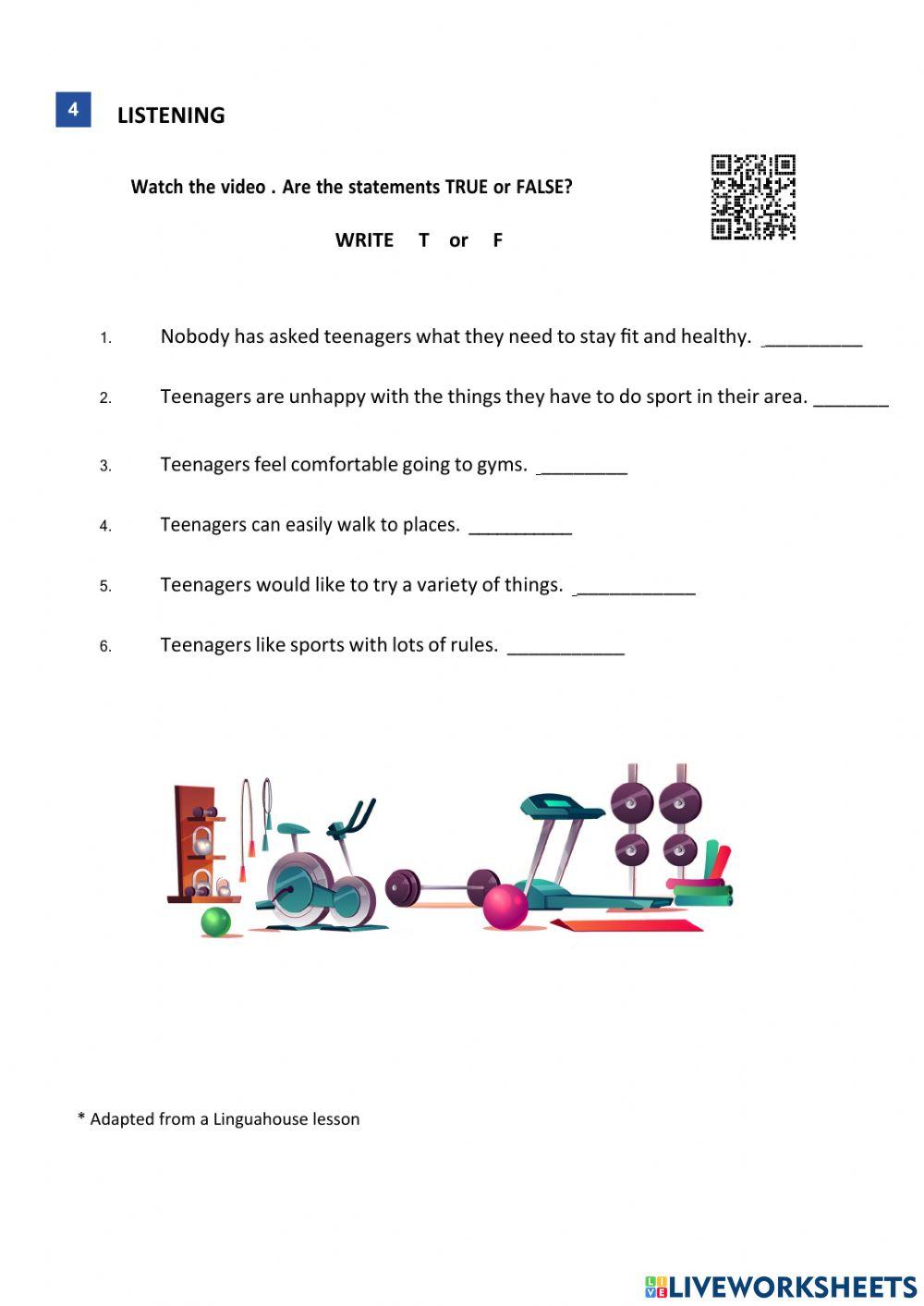 ARE TEENAGERS REALLY LAZY? READING AND LISTENING online exercise for ...