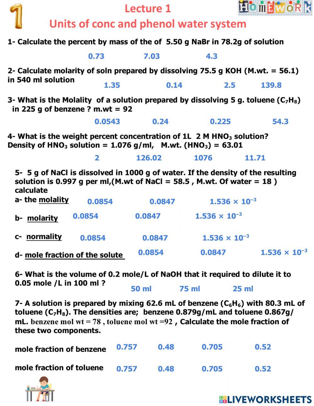 physical homework 1 online exercise for | Live Worksheets