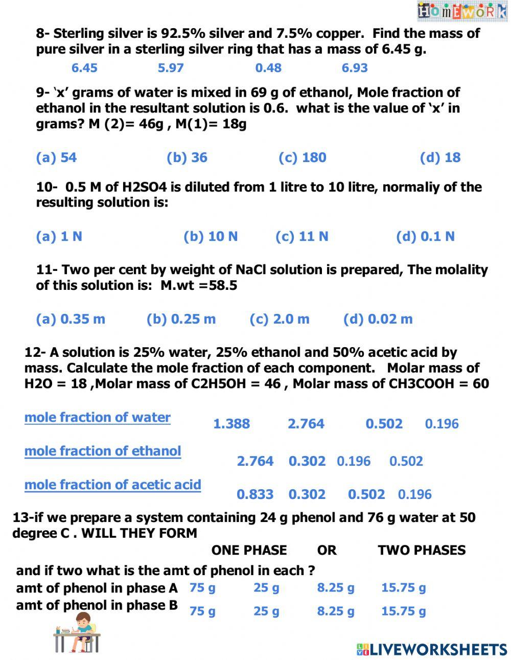 physical homework 1 online exercise for | Live Worksheets