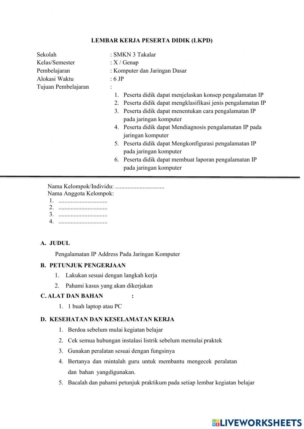 LKPD Pertemuan 3 interactive activity for 3 | Live Worksheets