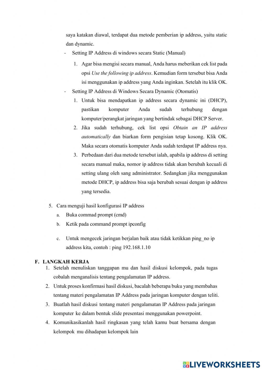 LKPD Pertemuan 3 interactive activity for 3 | Live Worksheets