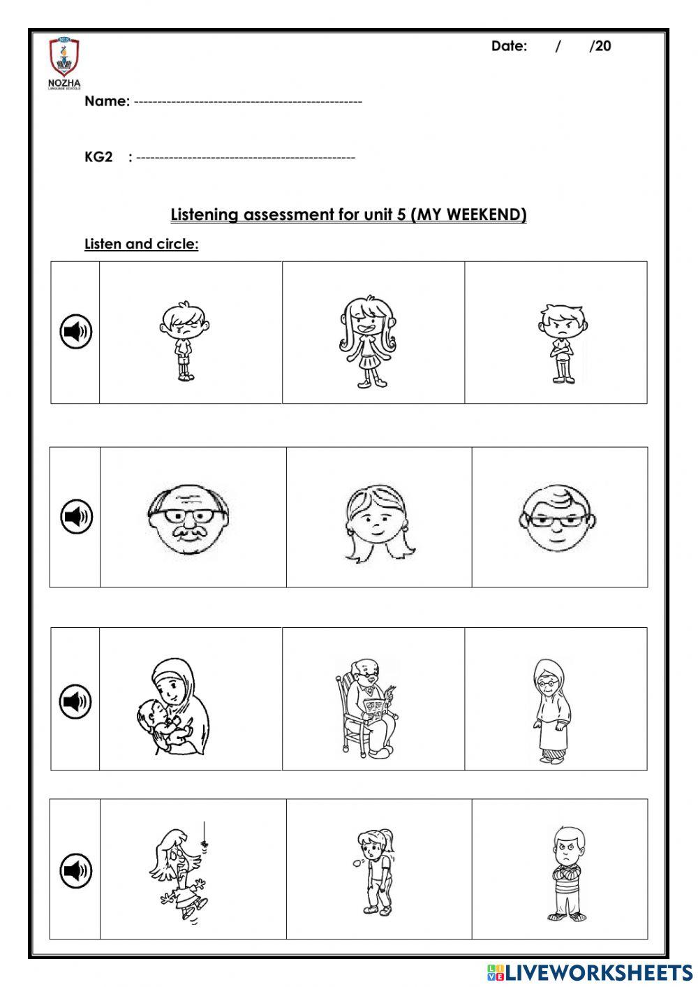 unit 5 ( My weekend ) online exercise for | Live Worksheets