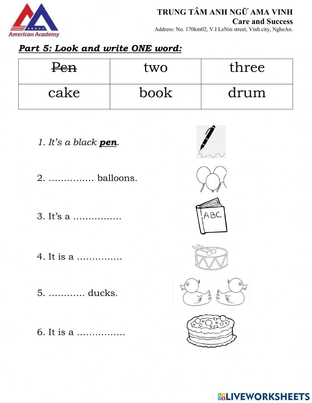 Final test 1 1st grade 1 worksheet | Live Worksheets