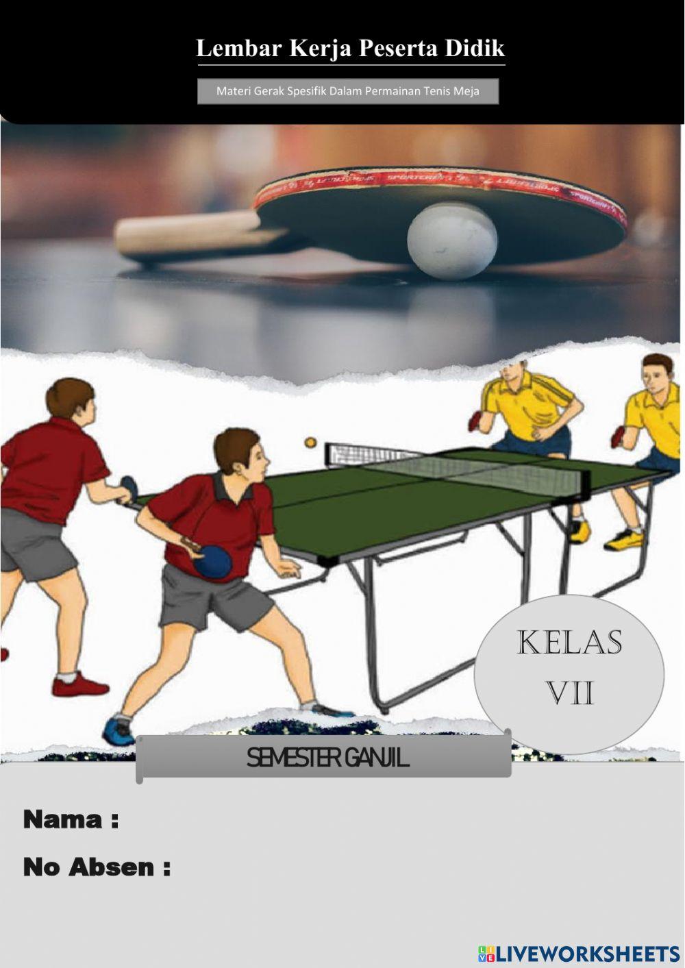 Gerak Spesifik Dalam Permainan Tenis Meja worksheet | Live Worksheets