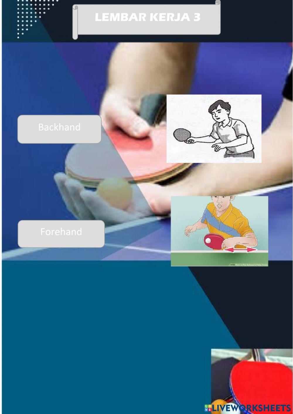 Gerak Spesifik Dalam Permainan Tenis Meja worksheet | Live Worksheets