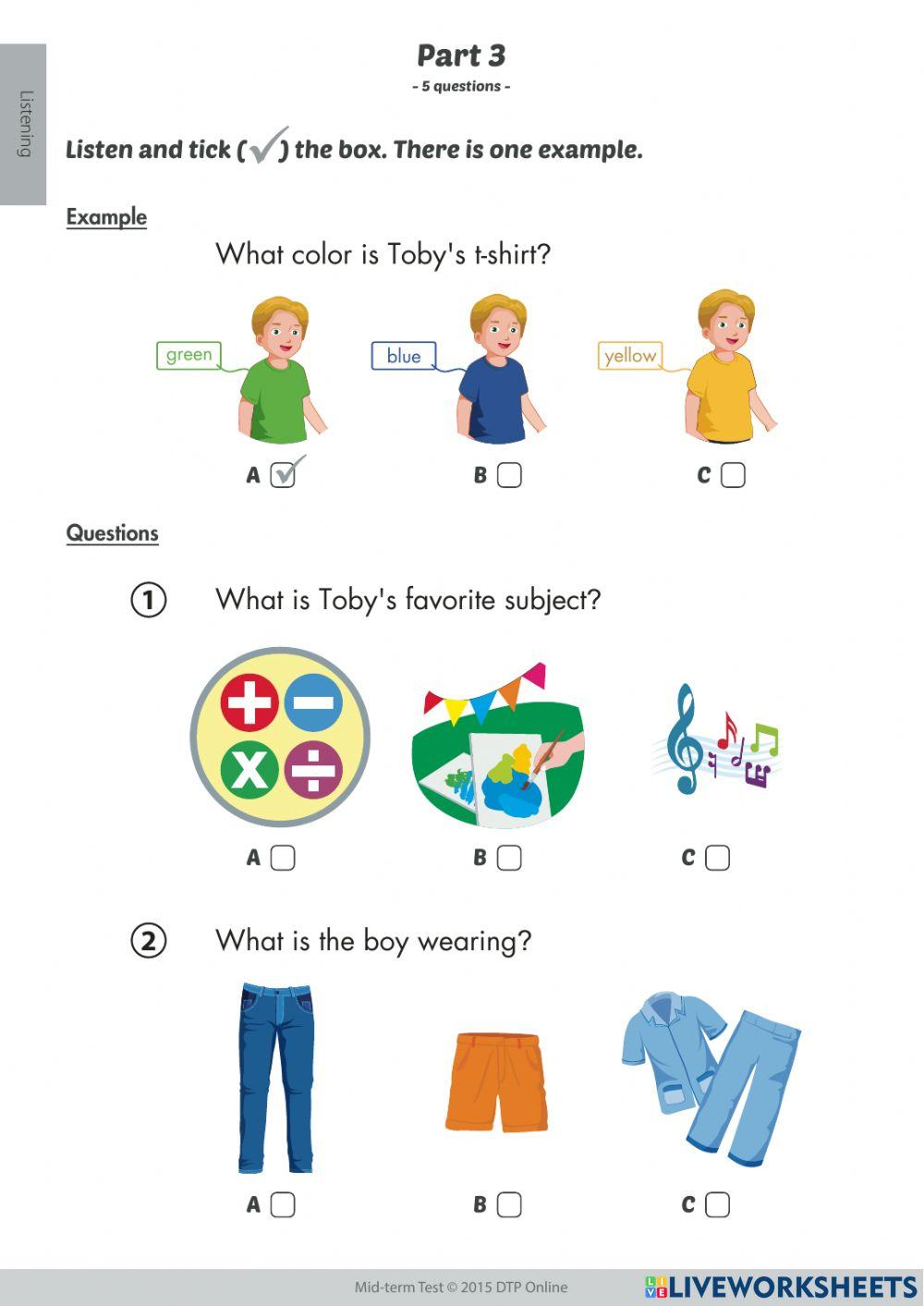SMART START 4 TERM 1 LISTENING online exercise for | Live Worksheets
