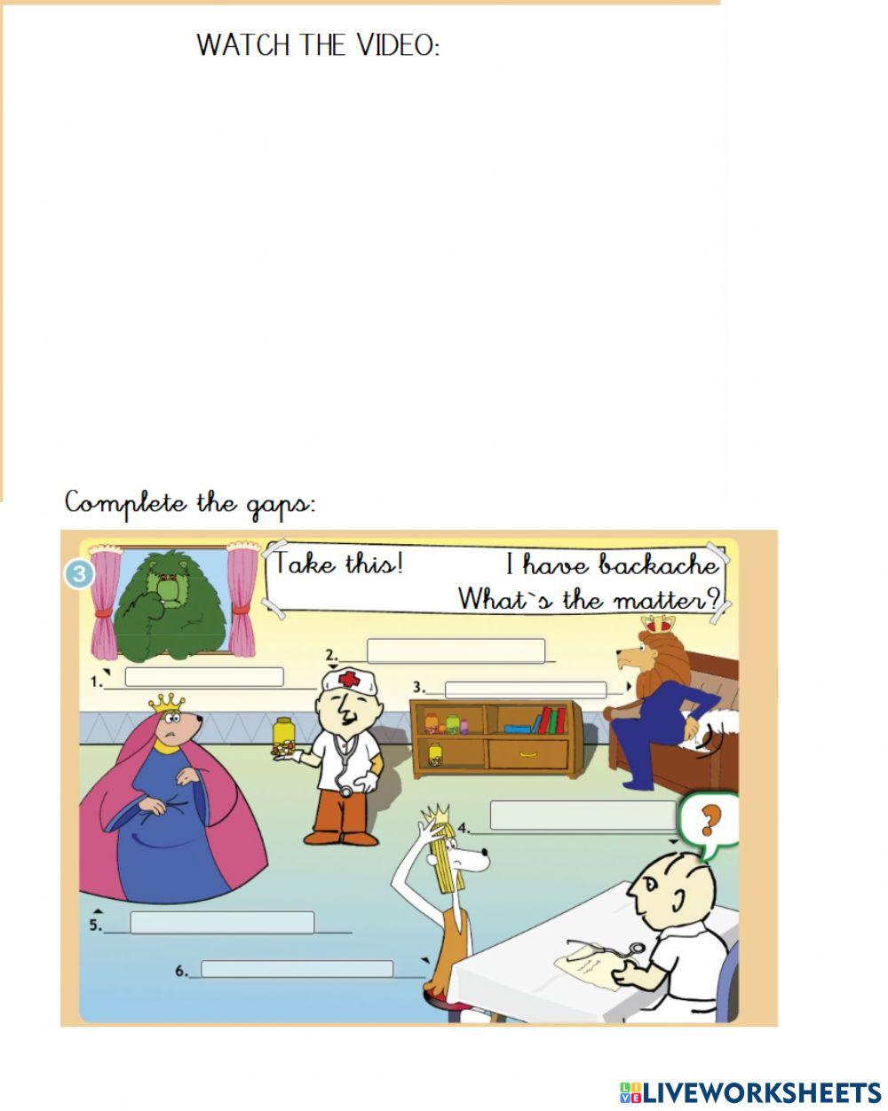 Muzzy aches | Free Interactive Worksheets | 2249473