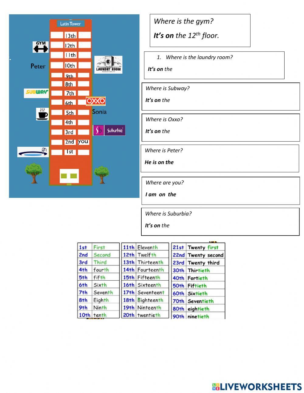 Ordinal numbers… | Free Interactive Worksheets | 2249486