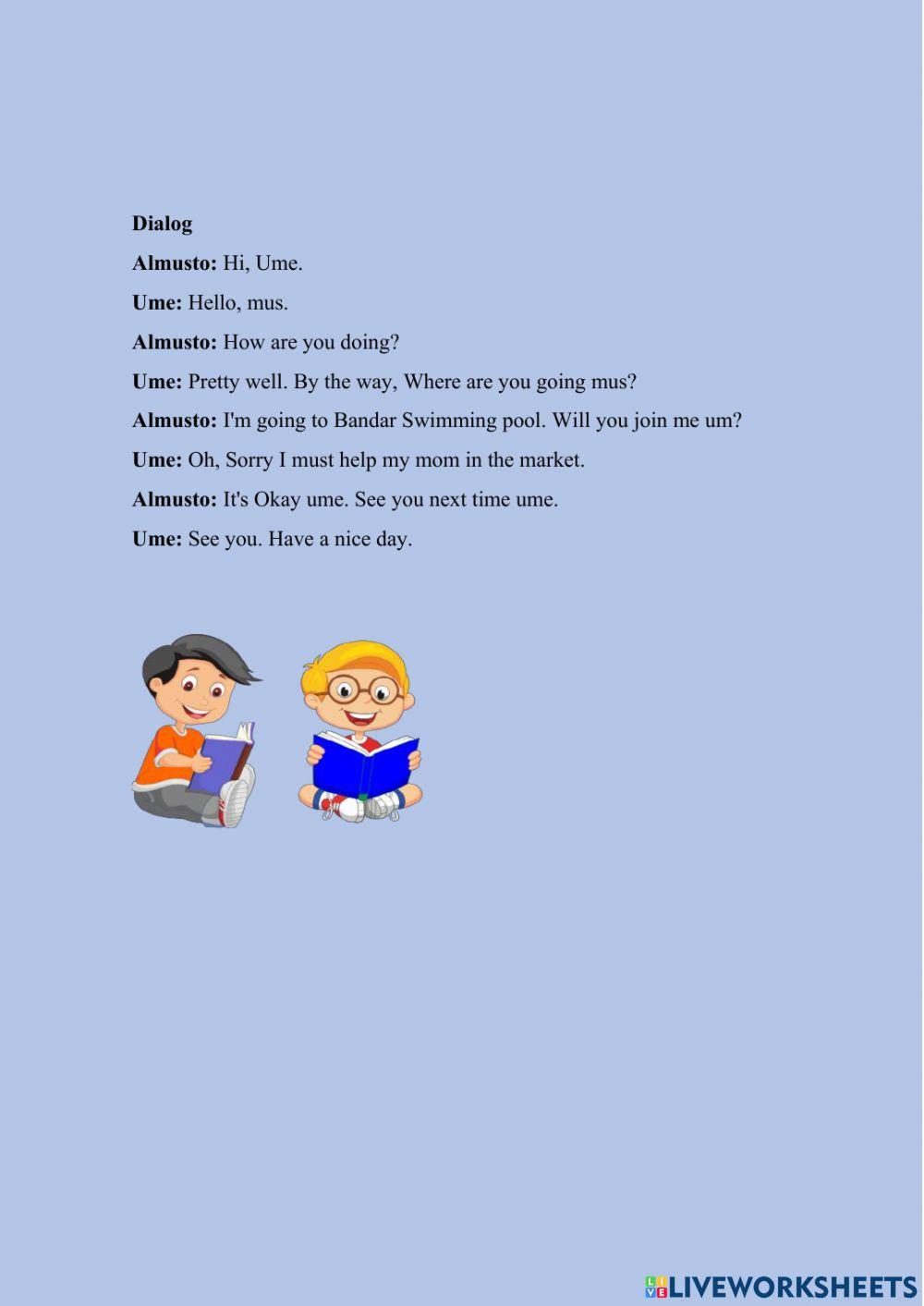 Greeting & leave taking interactive worksheet | Live Worksheets