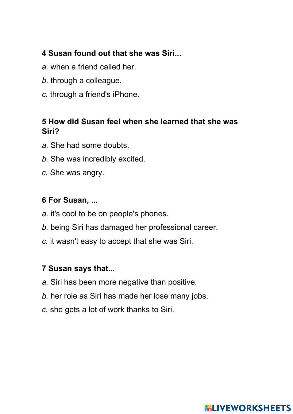 The original voice of Siri worksheet | Live Worksheets