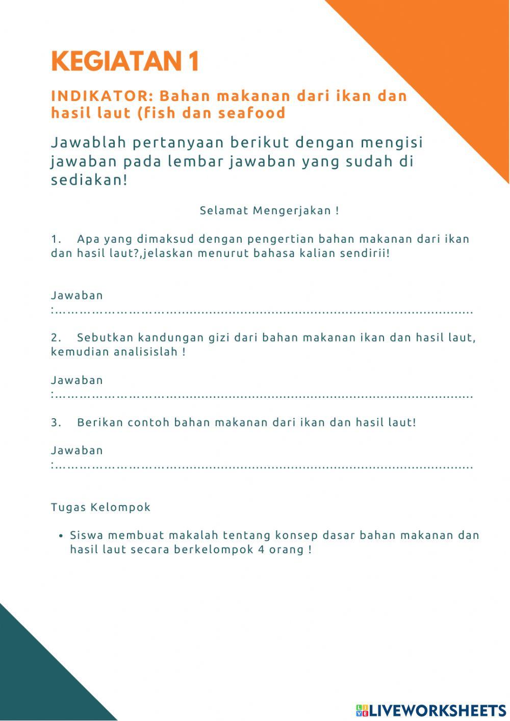 Lkpd pbm worksheet | Live Worksheets