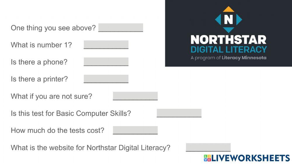 2250331 | Northstar - tests | AngelaB | LiveWorksheets