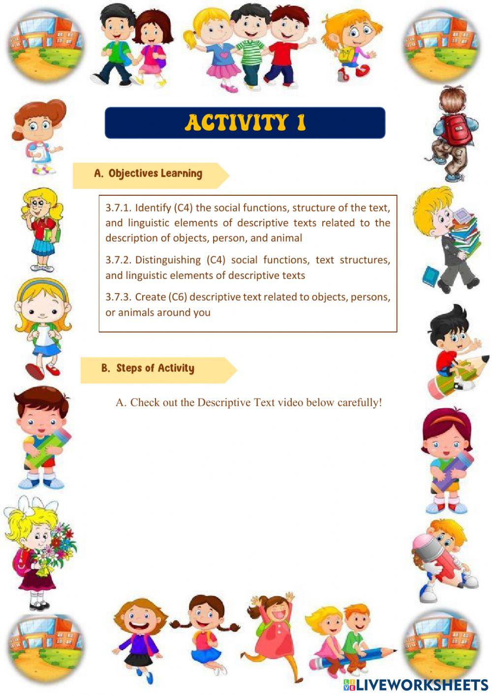 LKPD Descriptive Text exercise | Live Worksheets