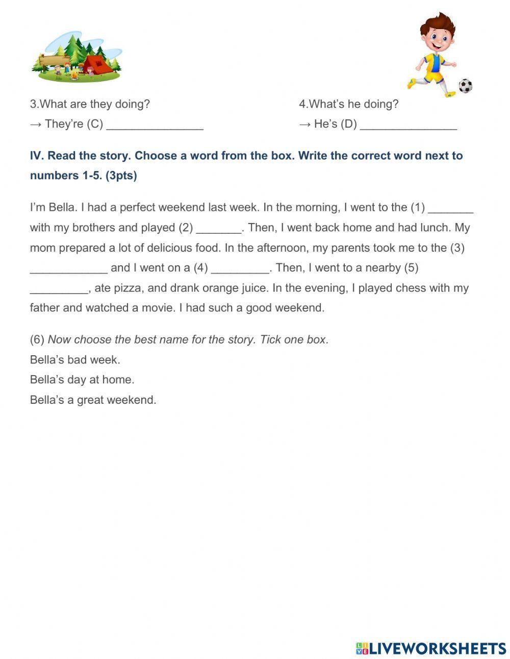 Smart start 5 term 1 test 2 worksheet | Live Worksheets