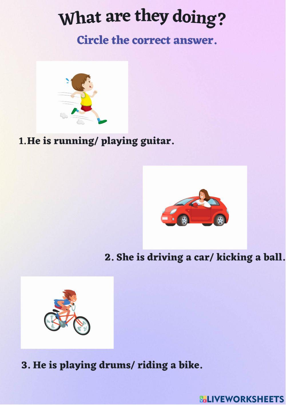 What Are You Doing? online activity for 4 | Live Worksheets