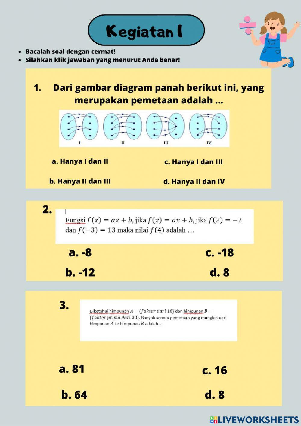 LKPD-Relasi & Fungsi worksheet | Live Worksheets