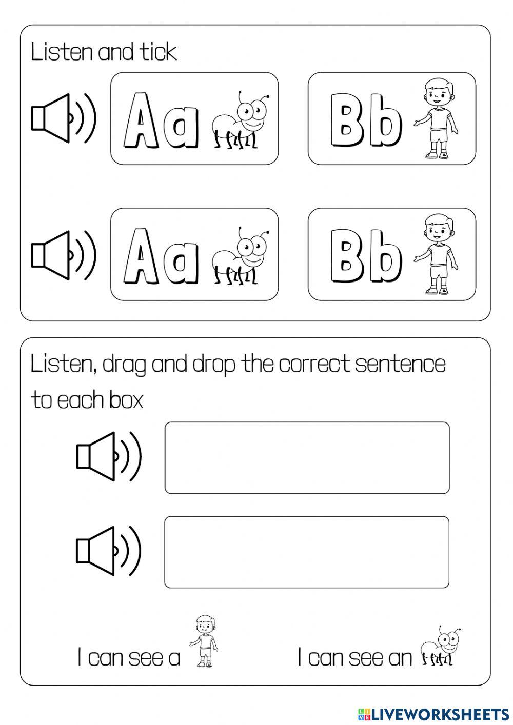 Smart start 1 - Letter A&B worksheet | Live Worksheets