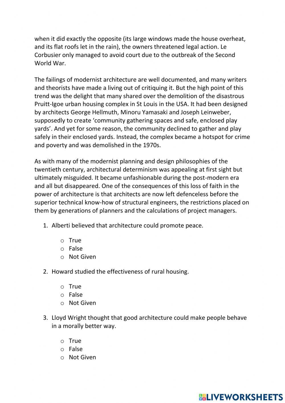 IE3, Unit 3, Reading, Exercise 6 worksheet | Live Worksheets