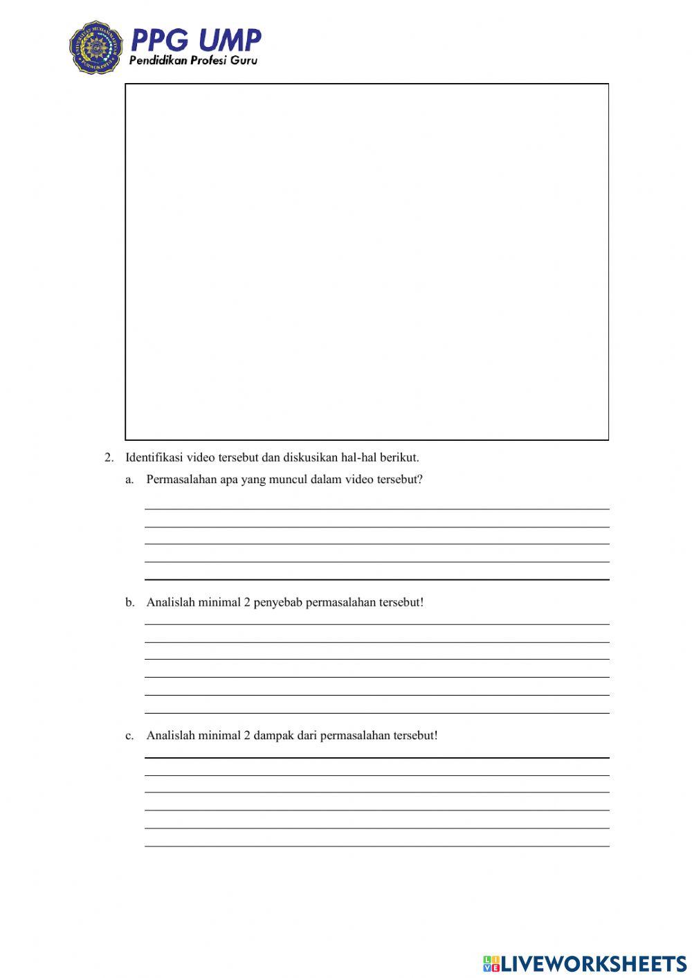 Perubahan lingkungan online activity for x | Live Worksheets