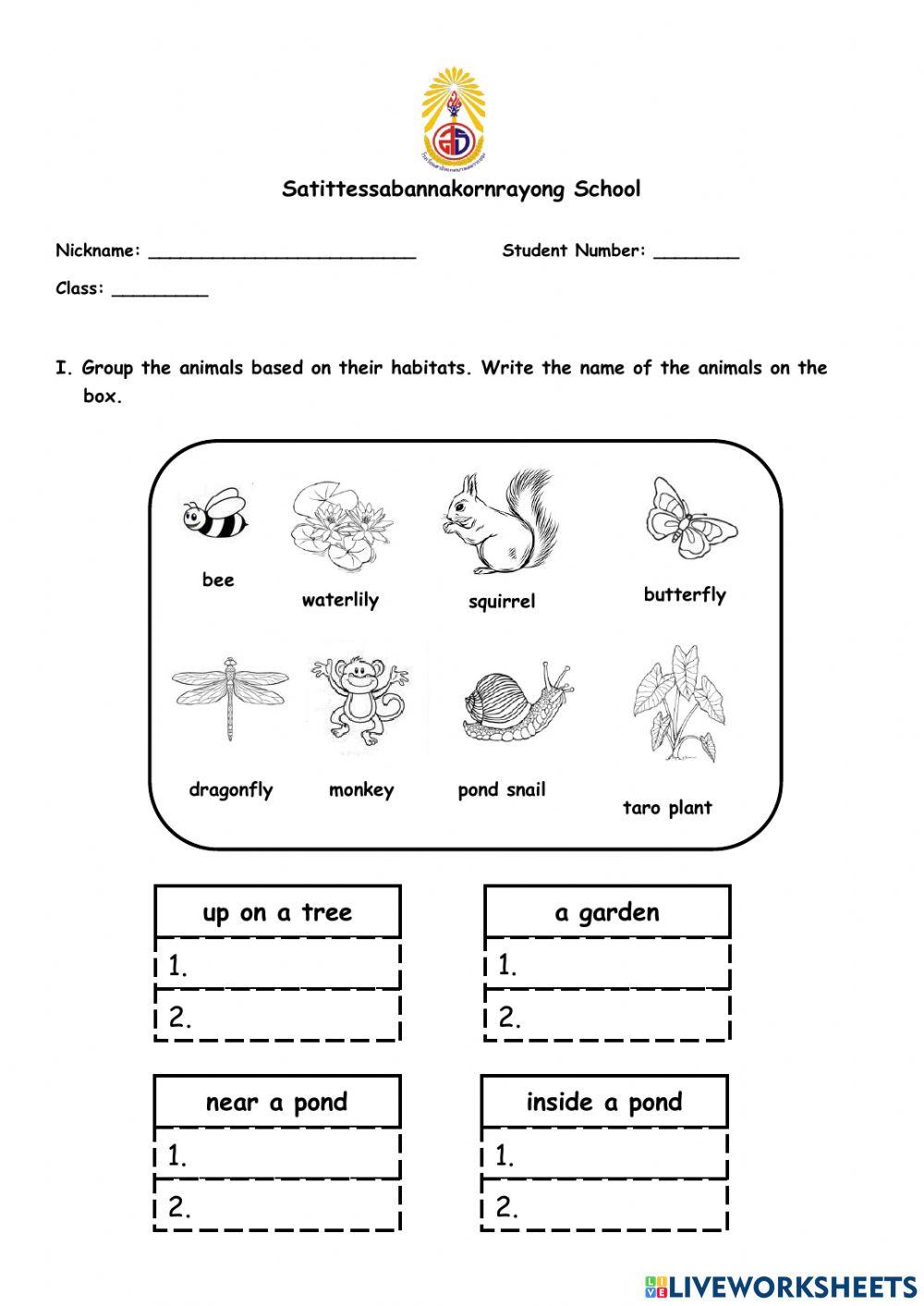 habitats online exercise for | Live Worksheets