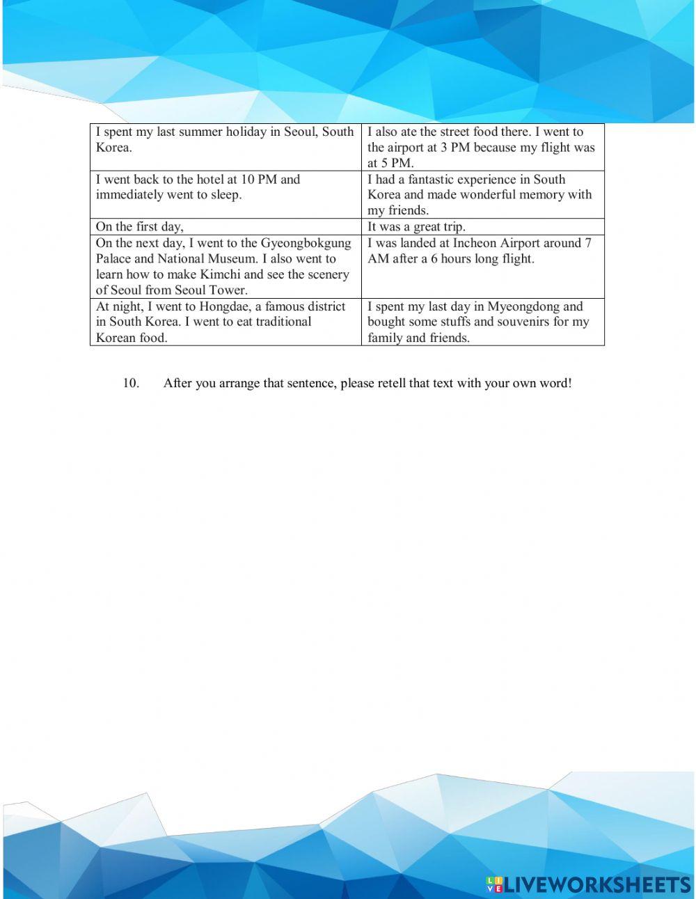 Recount Text | Free Interactive Worksheets | 2251447