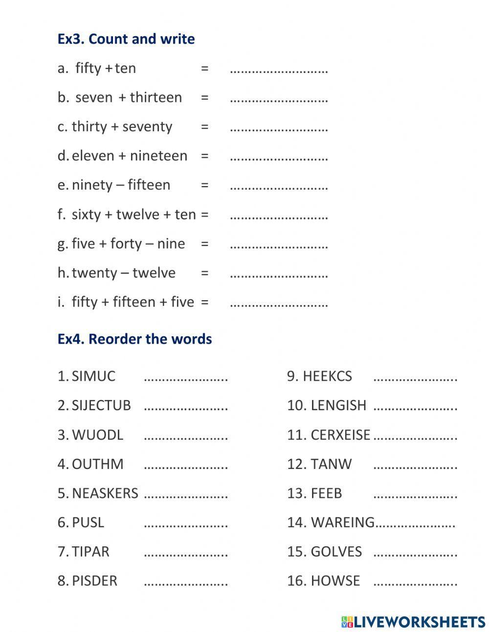 Smart start 4 term 1 test activity | Live Worksheets