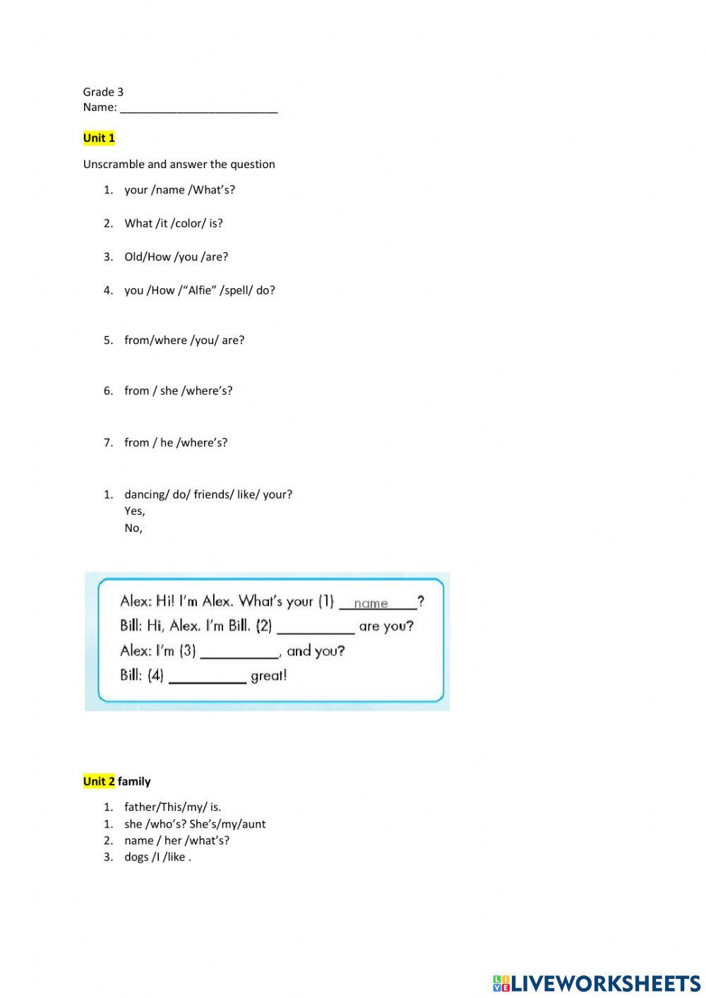 Midterm Grade 3 | Free Interactive Worksheets | 2886768