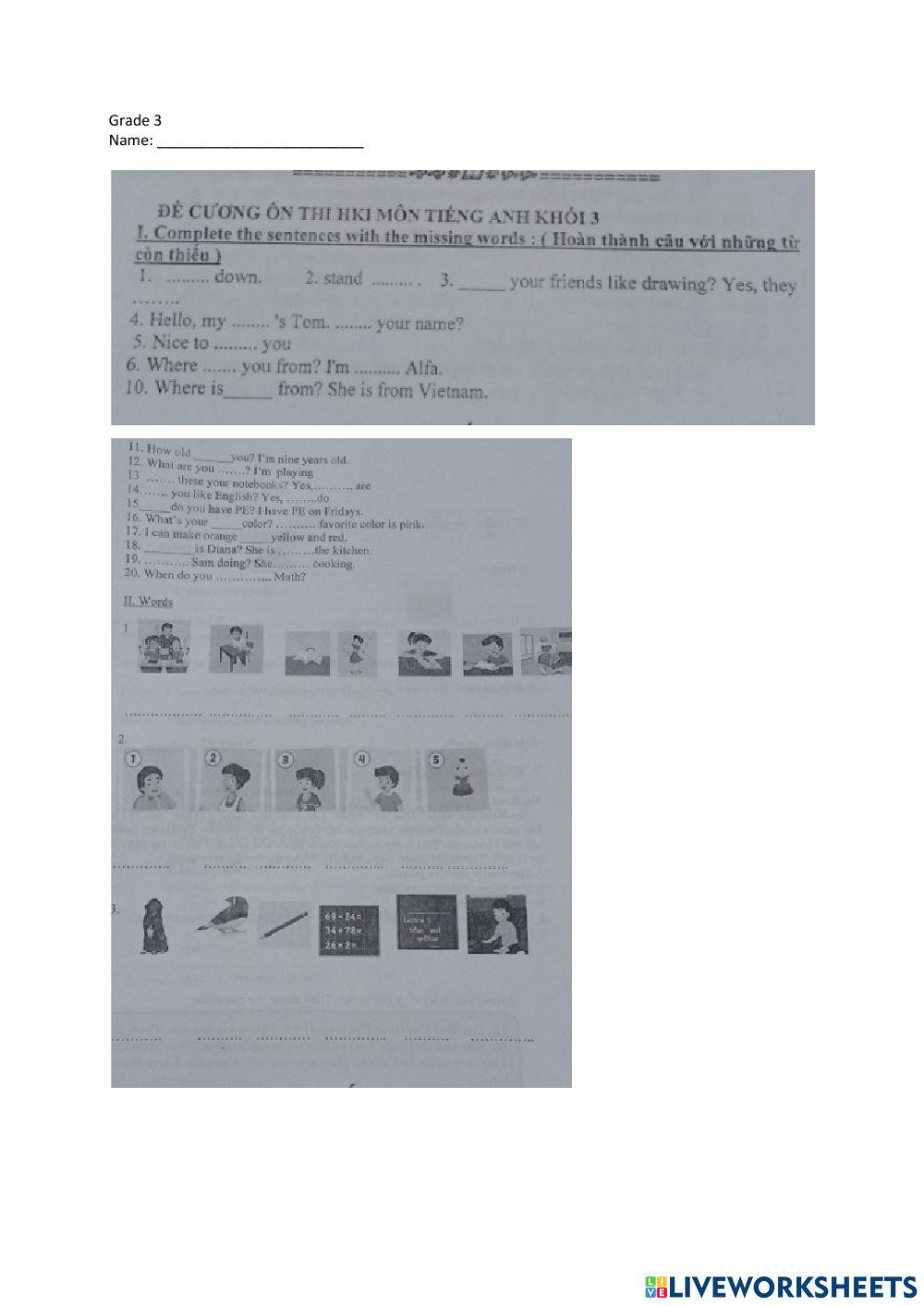 Midterm Grade 3 | Free Interactive Worksheets | 2886768