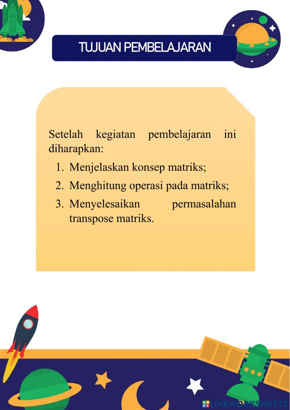 E-lkpd matriks kelas 11 | MaharaniPratiwi | Live