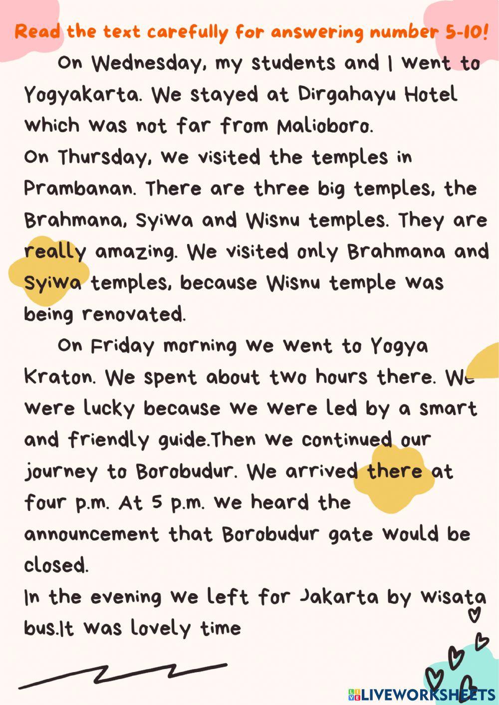 LKPD Recount Text | heni_mufarida | Live Worksheets