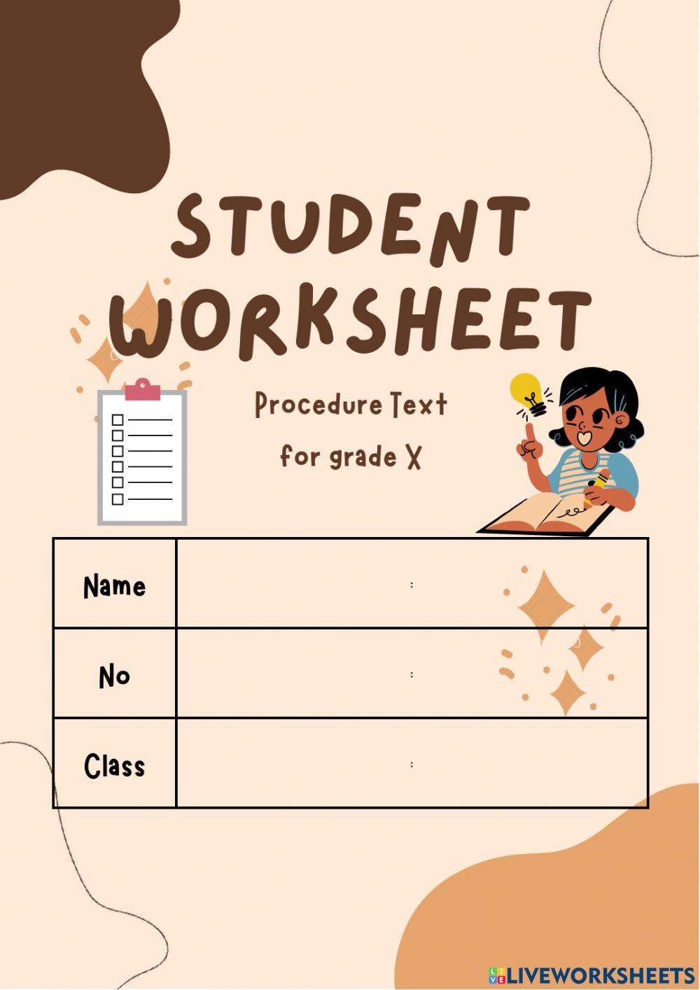 Procedure Text online exercise for 10 | Live Worksheets