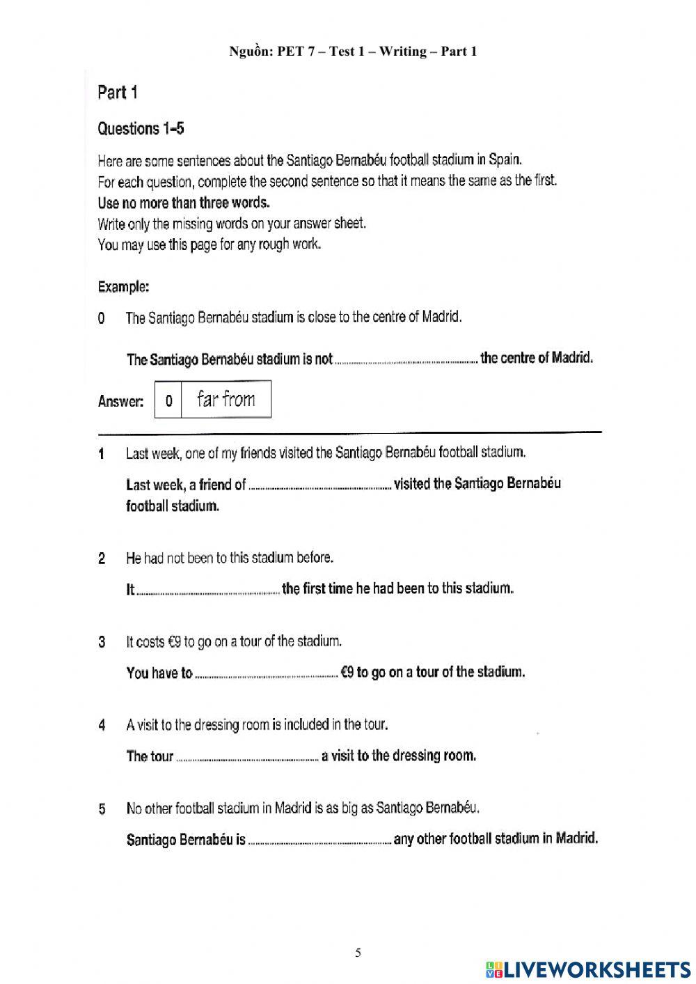 S6-winter break-pet practice-p1 worksheet | Live Worksheets