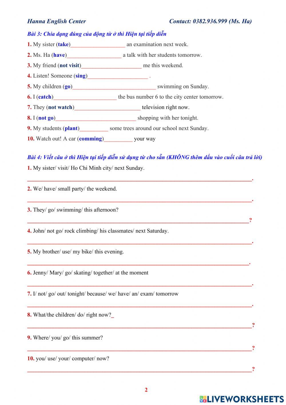 Unit 1 Grammar Present simple & Present continuous