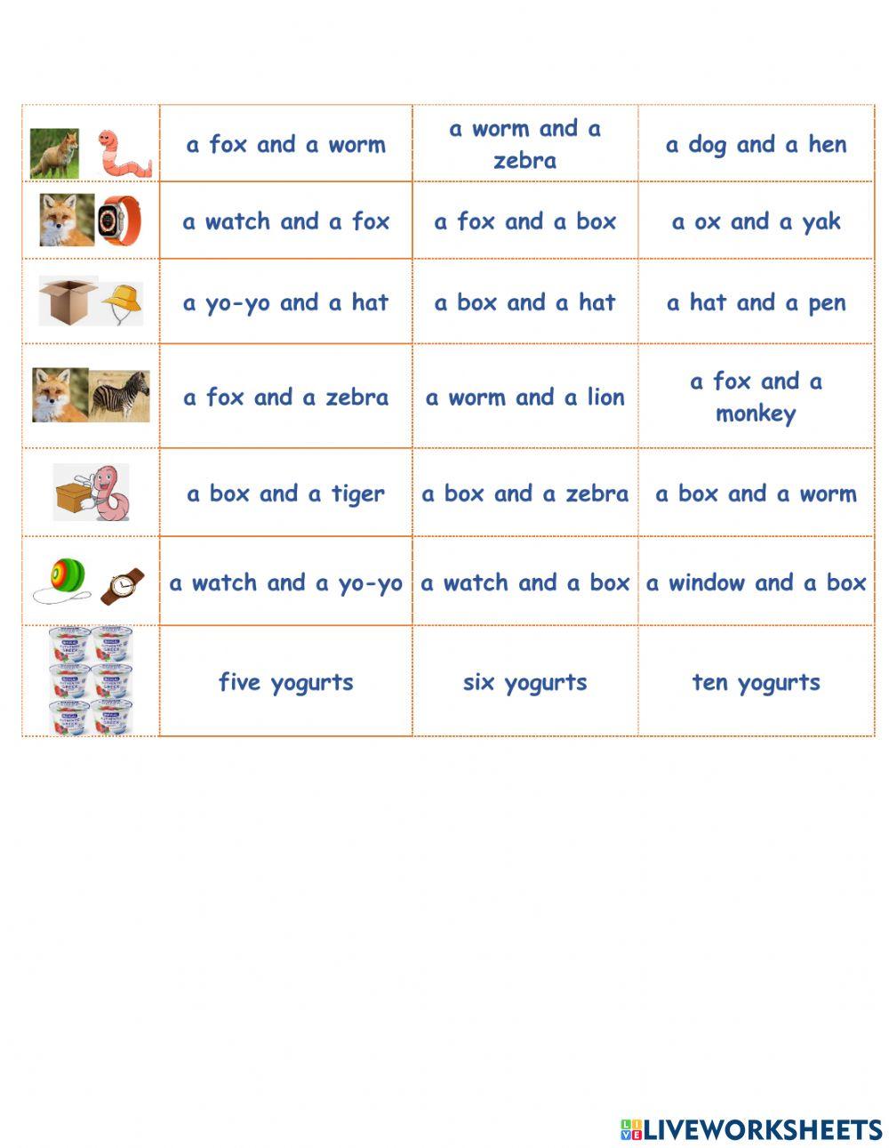 Listen&choose WXYZ worksheet | Live Worksheets