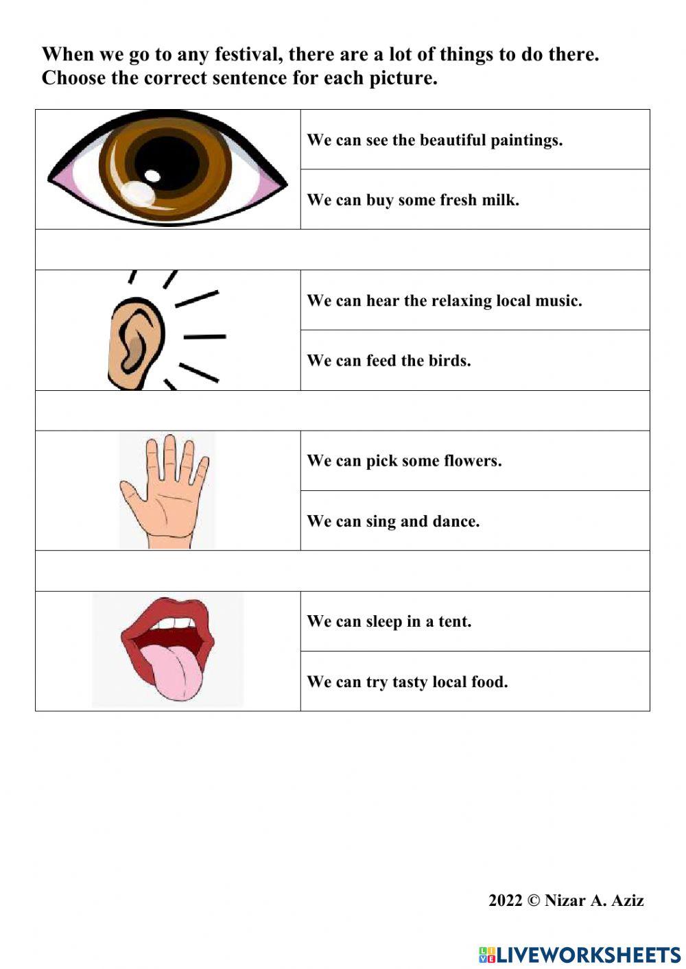 2253191 | Sensory verbs | Nizar | LiveWorksheets