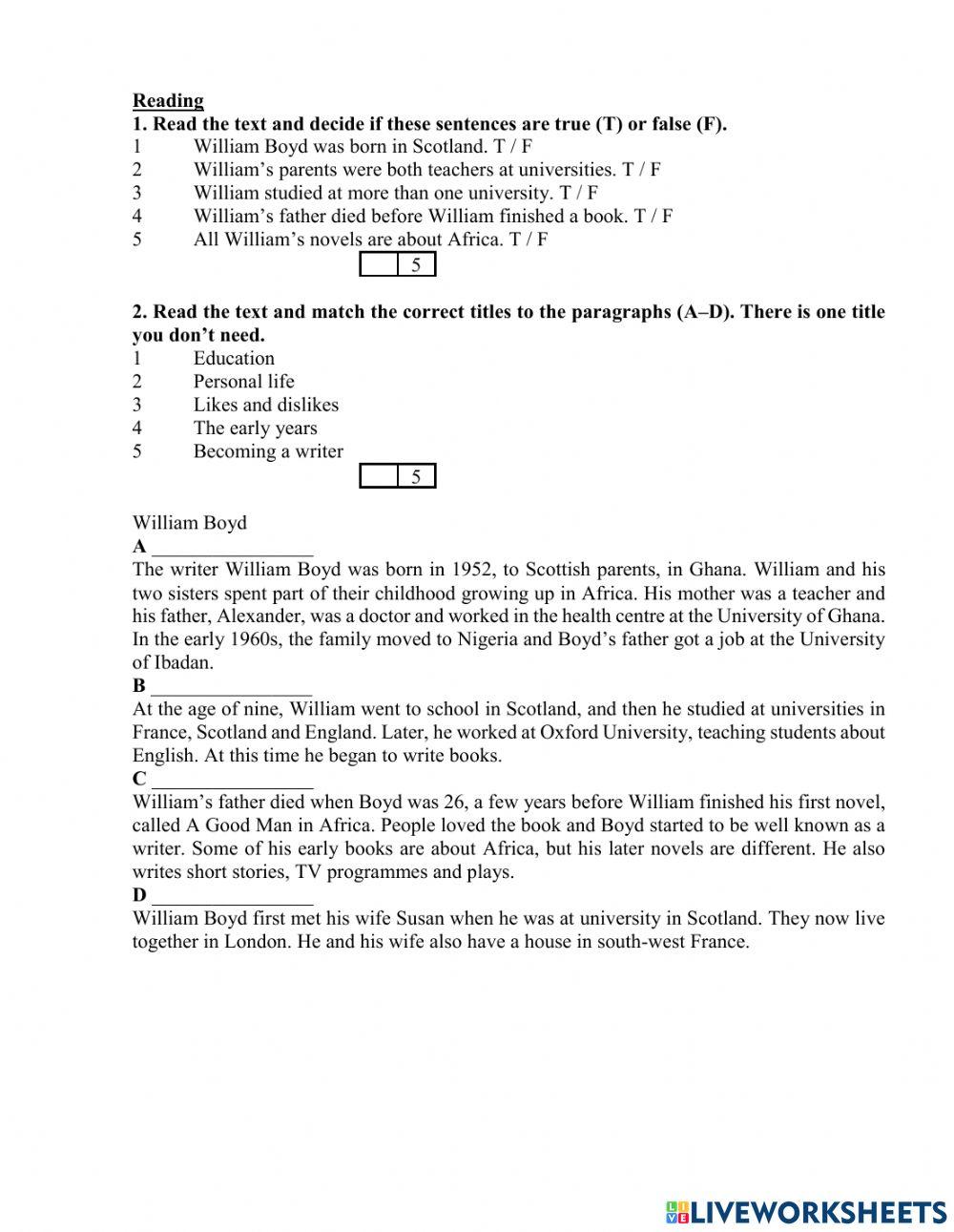 2508034 | Starter Exam | annmlnv | LiveWorksheets