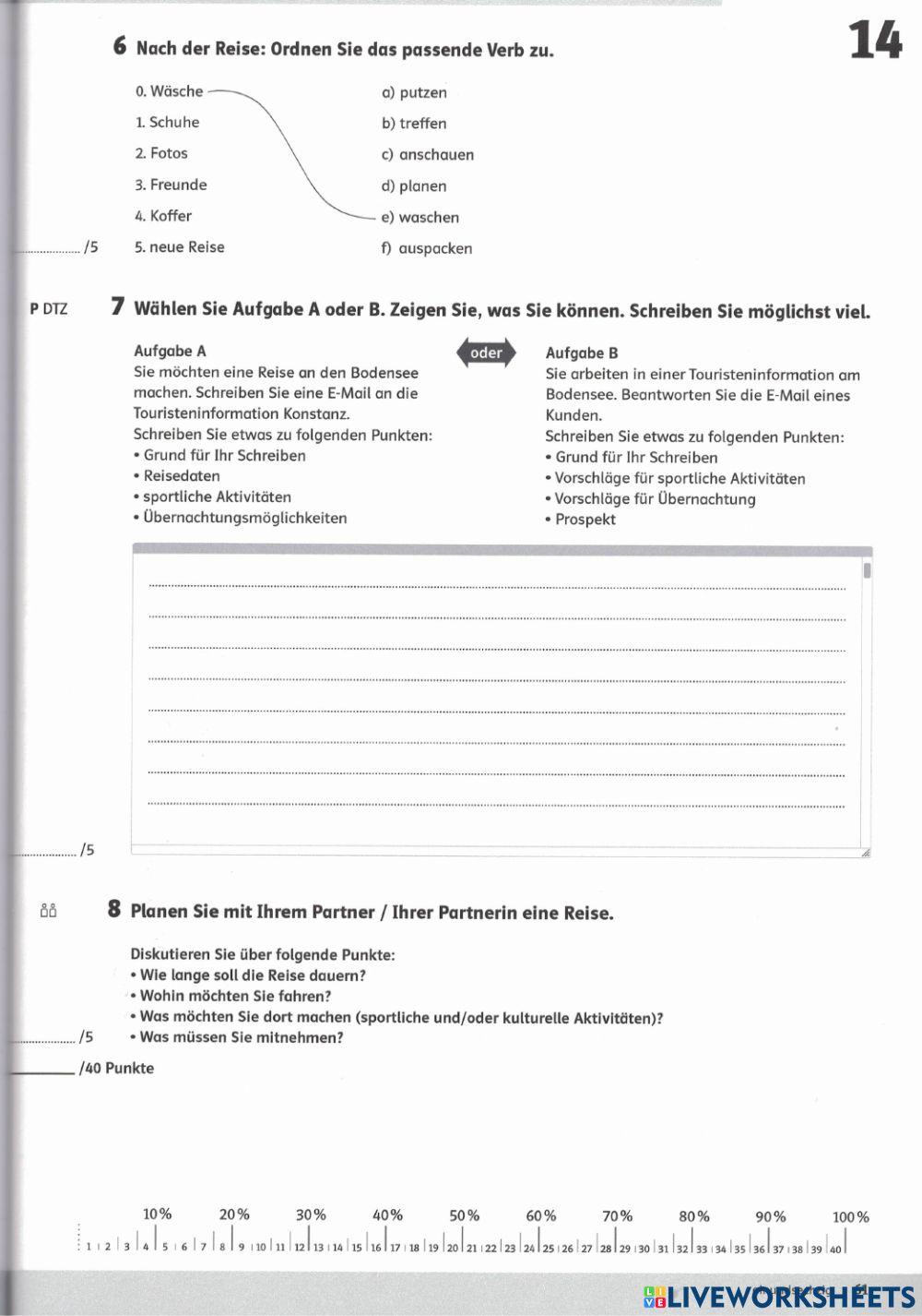 Linie 1. A2. Test 14. online exercise for | Live Worksheets