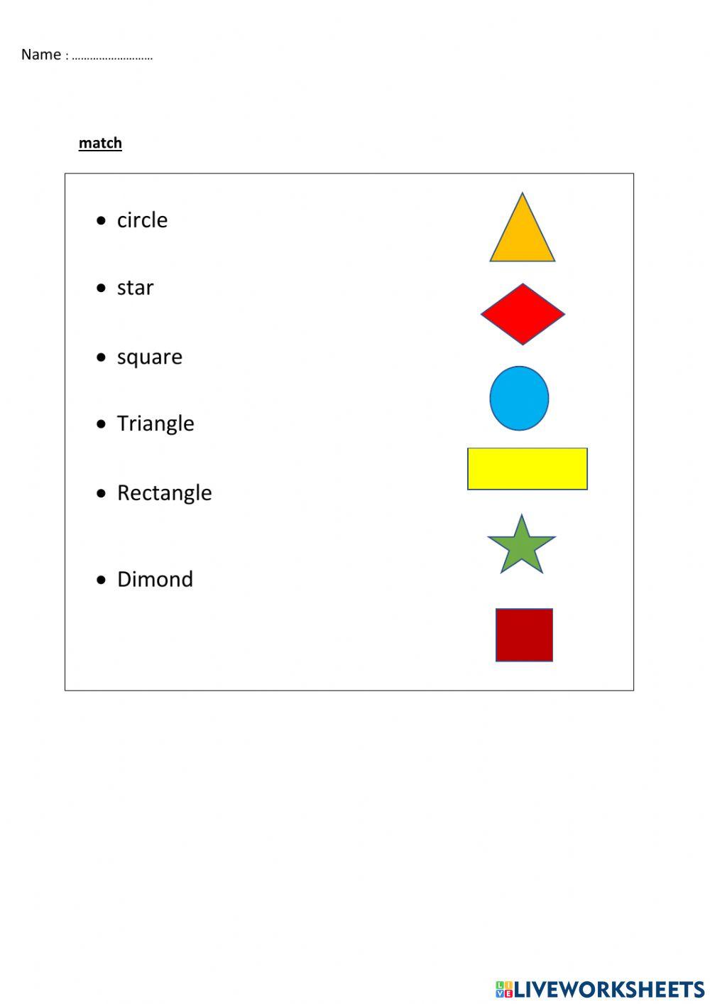 shapes | asma90090990 | Live Worksheets